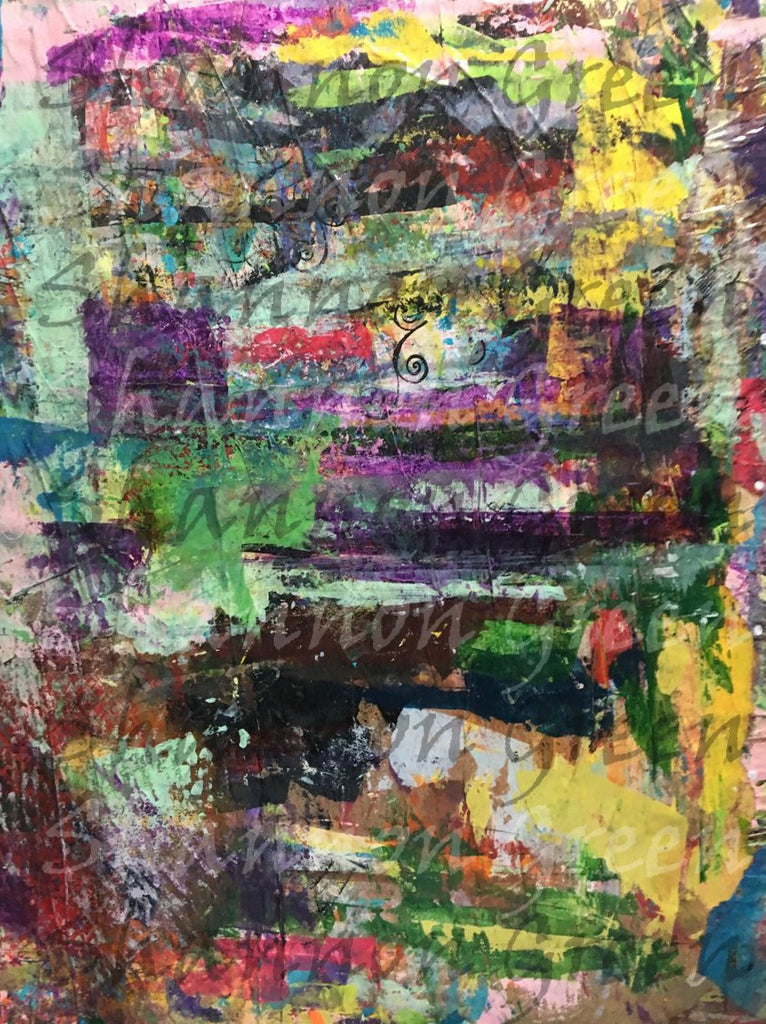 Drop Paper Collage 2-Digital Download from Hand Painted/Drawn Papers/J ...